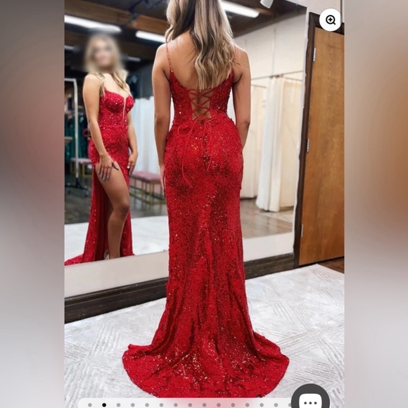 Sherri Hill | Dresses | Sherri Hill Red Corset Style Prom Dress Size 6 ...
